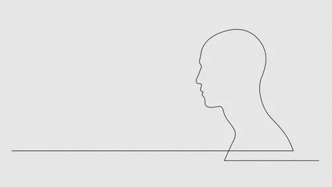Animated continuous line drawing of a hu... | Stock Video | Pond5