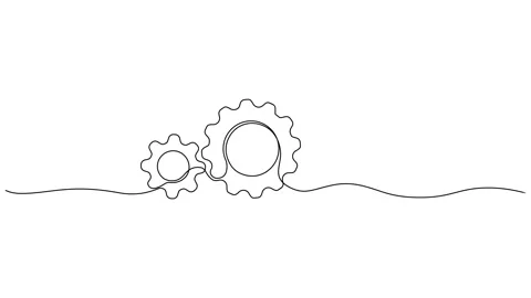 Cogs Line Drawing Stock Footage ~ Royalty Free Stock Videos | Pond5