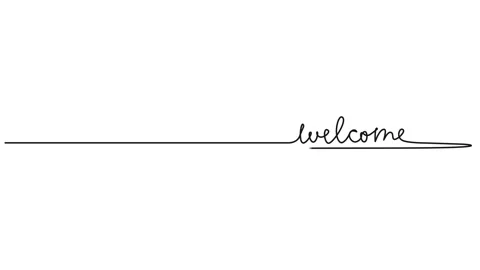animated continuous single line word WEL... | Stock Video | Pond5