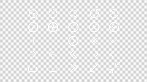 Animated control white line ui icons | Stock Video | Pond5