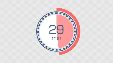 Animated countdown timer 60 minute on al... | Stock Video | Pond5