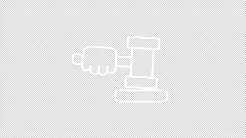 Animated court gavel white line icon | Stock Video | Pond5