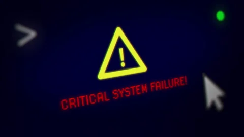 Animated "Critical System Failure!" with... | Stock Video | Pond5