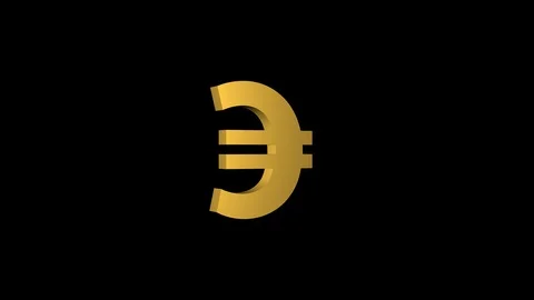Animated currency golden euro color rota... | Stock Video | Pond5