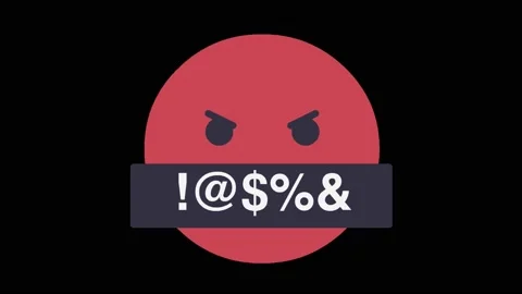 Animated Cursing Emoji Angry Emoticon Bl... | Stock Video | Pond5