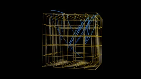 animated curved lines go around inside o... | Stock Video | Pond5