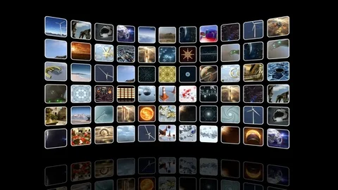 Animated curved video wall with icons. L... | Stock Video | Pond5