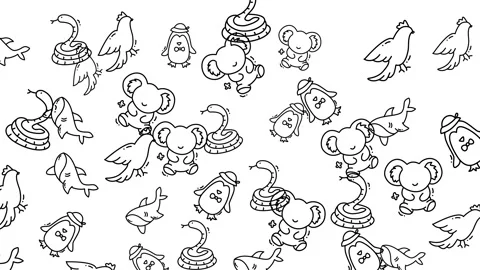 Animated Cute Doodle Animals Floating Do... | Stock Video | Pond5