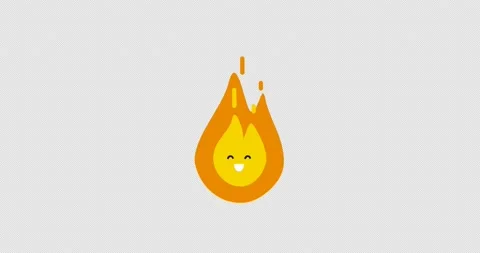 animated cute fire cartoon fiery and che... | Stock Video | Pond5