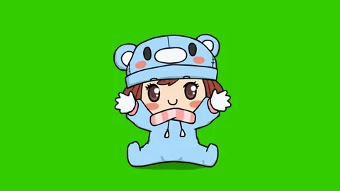 Animated Cute Kid Asking for a Hug - Gre... | Stock Video | Pond5