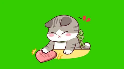 Animated Cute Little Cat Angry Hitting H... | Stock Video | Pond5