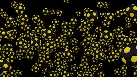 Animated dancing soccer balls with yello... | Stock Video | Pond5