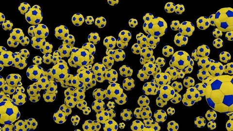 Animated dancing soccer balls with yello... | Stock Video | Pond5