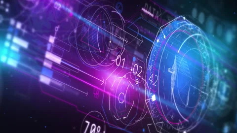 Animated data flow in 3D virtual space. | Stock Video | Pond5