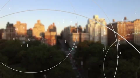 animated data stream connected with city... | Stock Video | Pond5