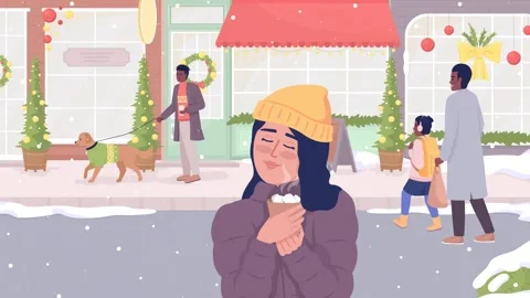 Animated decorated town illustration | Stock Video | Pond5