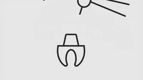 Animated dental crown linear icon | Stock Video | Pond5
