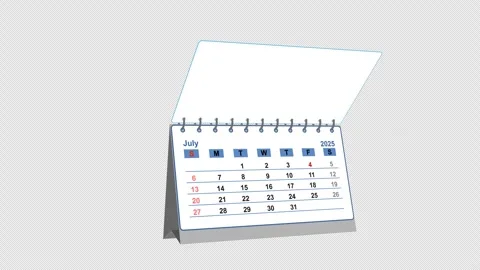 July 2025 Calendar Stock Video Footage | Royalty Free July 2025 ...