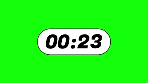 Animated Digital Countdown Clock Green S... | Stock Video | Pond5