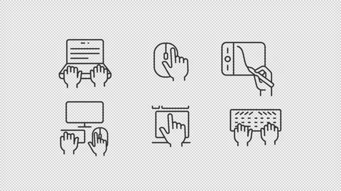 Animated digital devices line icons | Stock Video | Pond5
