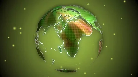 Animated digital earth globe spinning. N... | Stock Video | Pond5