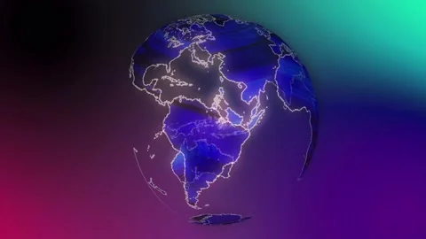 Animated digital earth globe spinning. N... | Stock Video | Pond5
