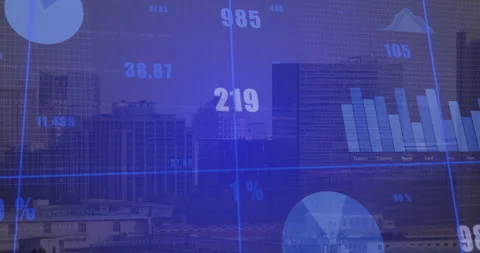 Animated digital overlay showing metrics... | Stock Video | Pond5