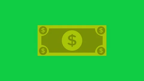 Animated dollar bill floating on a green... | Stock Video | Pond5