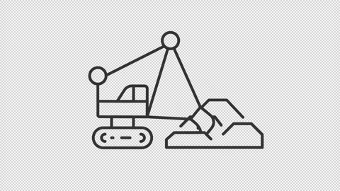 Animated dragline line icon | Stock Video | Pond5