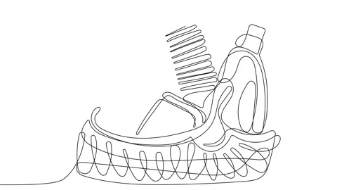 Animated drawing of continuous line draw... | Stock Video | Pond5