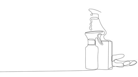 Animated drawing of continuous line draw... | Stock Video | Pond5