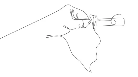 Animated drawing of continuous line draw... | Stock Video | Pond5