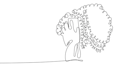 Animated drawing of continuous line draw... | Stock Video | Pond5