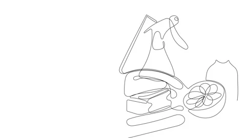 Animated drawing of continuous line draw... | Stock Video | Pond5