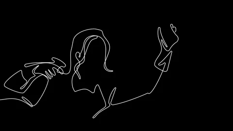 Animated drawing of continuous line draw... | Stock Video | Pond5