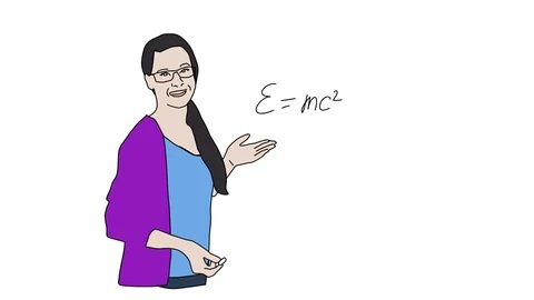 Animated drawing of female physics teach... | Stock Video | Pond5