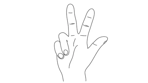 Animated drawing of hand shape number th... | Stock Video | Pond5