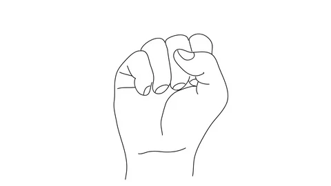Animated drawing of hand shape sign lang... | Stock Video | Pond5