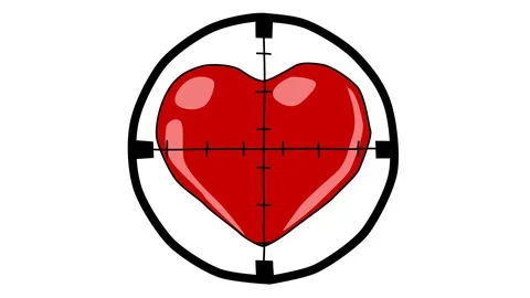 Animated drawing of heart in gun scope c... | Stock Video | Pond5