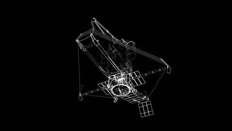 Animated drawing of the James Webb teles... | Stock Video | Pond5