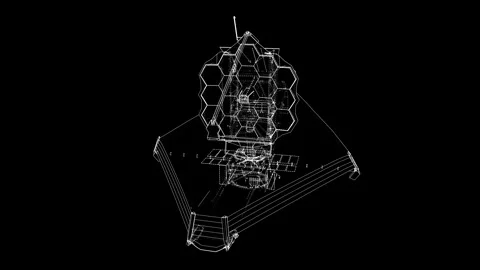 Animated drawing of the James Webb teles... | Stock Video | Pond5