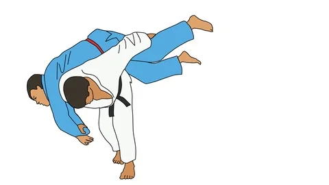 Animated drawing of Judo martial arts fi... | Stock Video | Pond5