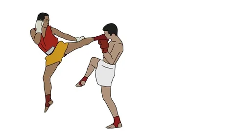 Animated drawing of kickboxing competiti... | Stock Video | Pond5