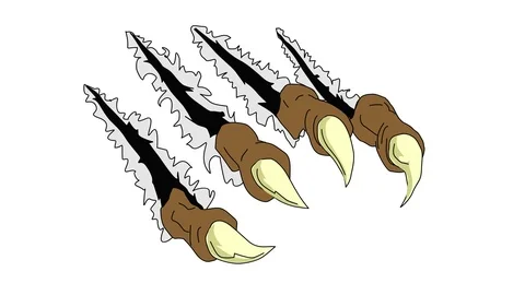 Animated drawing of monster claw ripping... | Stock Video | Pond5