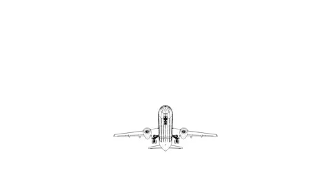 Animated drawing of a passenger plane la... | Stock Video | Pond5