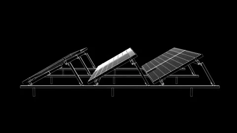 Animated drawing of solar panels rotatin... | Stock Video | Pond5