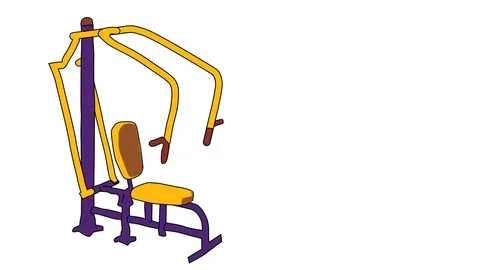 Animated drawing of workout equipment ma... | Stock Video | Pond5