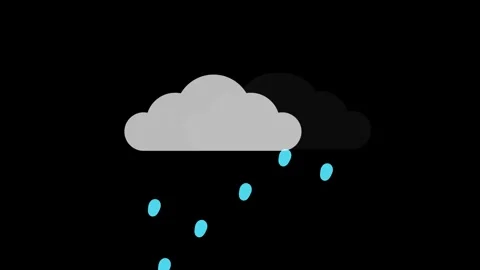 Animated drops of rain from cloud on bla... | Stock Video | Pond5