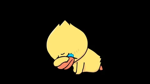 Animated Duck Crying and Wiping Tears on... | Stock Video | Pond5