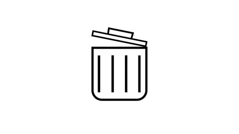Animated dustbin icon on a white color b... | Stock Video | Pond5